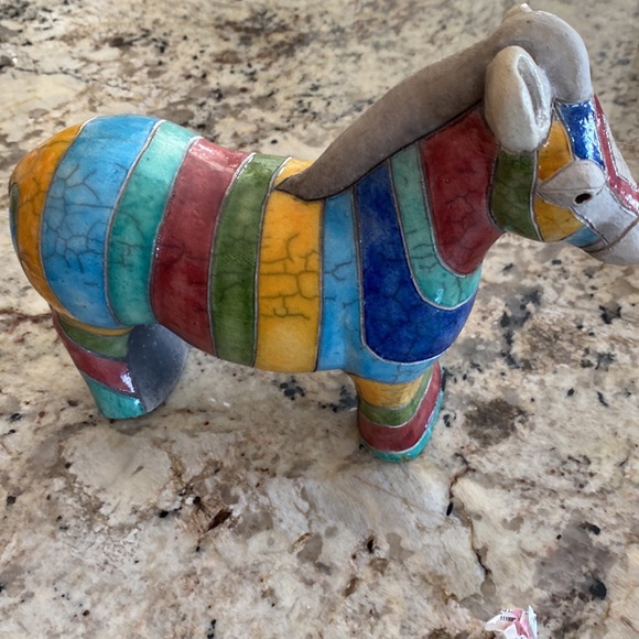 Accents | Vintage Large Raku Pottery Zebra Horse | Poshmark